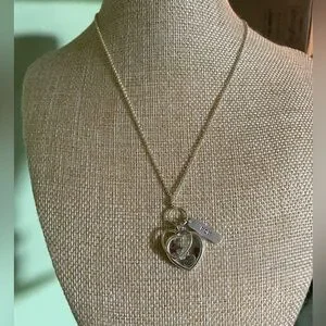 Jewelry | Sweet Silver Love Mum Heart And Butterfly Necklace With Red ...